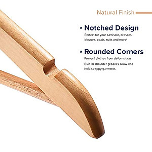 HOUSE DAY Wooden Hangers 20 Pack Wood Clothes Hangers Smooth Finish Wooden Coat Hangers for Closet Heavy Duty Hangers Solid Wood Hangers Suit Hangers for Clothes, Jacket, Shirt, Tank Top, Dress