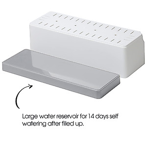 Vugosson Self Watering Planters Pots for Indoor Plants, 2 Pack 17 Inch Plastic Planter Box Flower Pots for Indoor Outdoor Plants, Rectangle Herb Planter Window Boxes Planters with Drainage