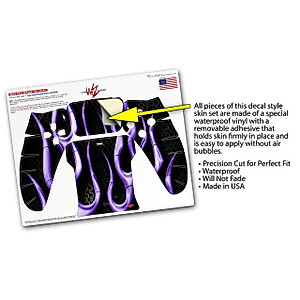 WraptorSkinz Skin Wrap compatible with Sony PS5 DualSense Controller Metal Flames Purple (CONTROLLER NOT INCLUDED)