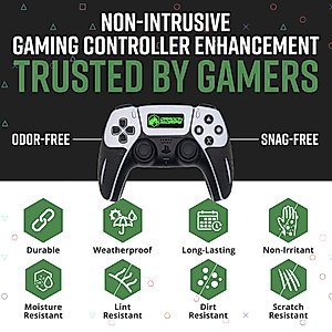 Dragon Grips PS5 Controller Grip, 22 Pcs Black Textured Non-Slip Rubber Controller Grips Stickers, Perfectly Fit to Any Handles, Trigger Buttons & D-pad, Sweat Resistant to Enhance Gaming Control, 2pk