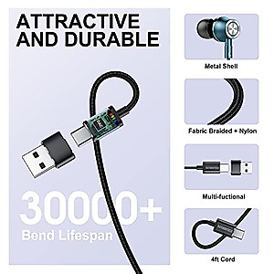 USB C Wired Earbuds, in Ear Earphones USB Type C Headphones for Laptop with Microphone, Magnetic Noise Canceling Headset Compatible for PC iPad Pro Samsung MacBook