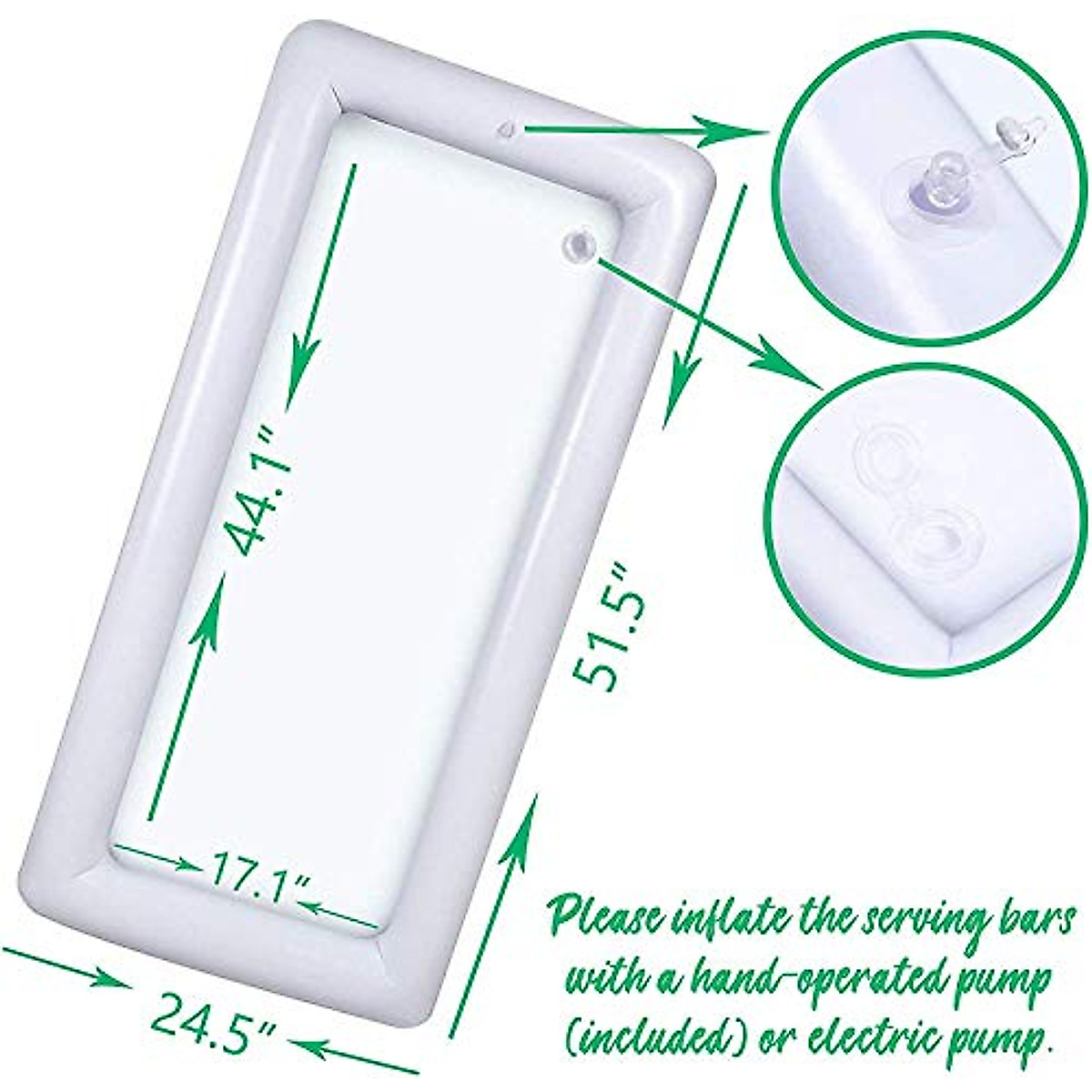 Moon Boat 2 PCS Inflatable Serving/Salad Bar Tray Food Drink Holder - BBQ Picnic Pool Party Buffet Luau Cooler,with a drain plug