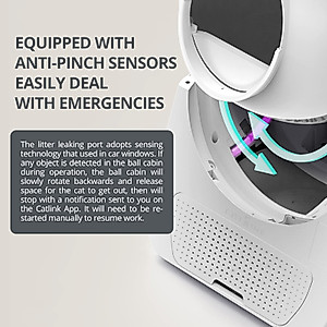 boqii Cat Litter Box Self Cleaning, WiFi Enabled APP Remote Control for Multiple Cats Secure, 13L Ultra-Large Waste Box,Quiet Self-Cleaning Cat Litter Box (Grey)