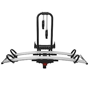 OMAC Auto Accessories Foldable Bike Rack Hitch Mounted | 2 Bicycle Carrier Racks Adjustable Hitches Suitable for Electric Bikes and Fat Bikes