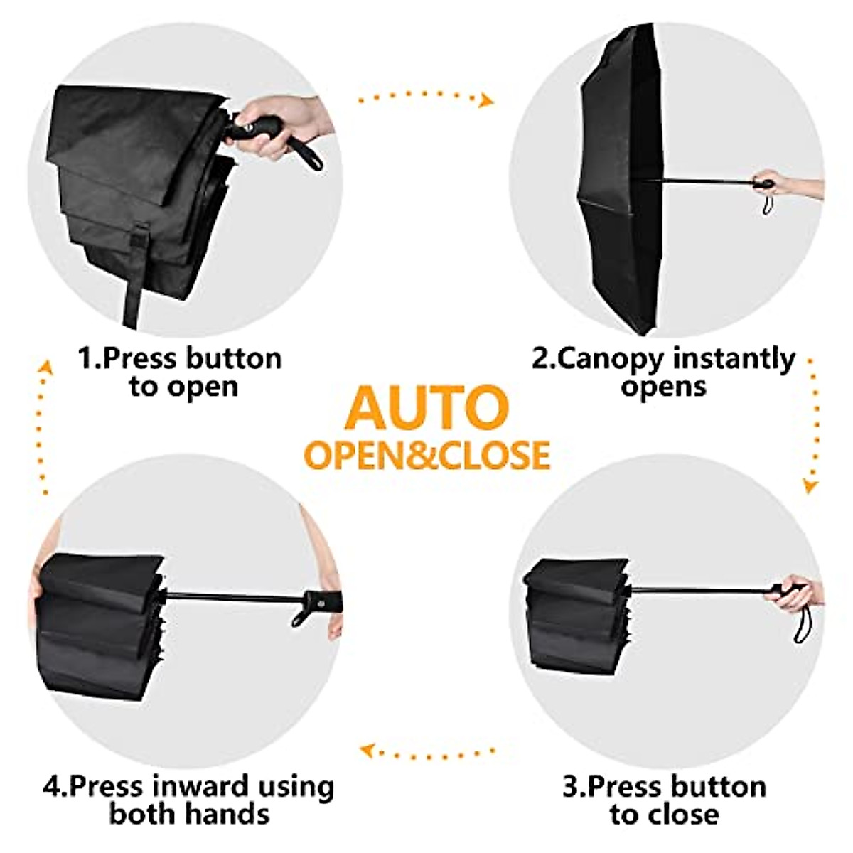 CYBYQ-Family 2 PACKS Travel Umbrella Compact Windproof Automatic Umbrellas for Rain Small Folding Strong and Portable Automatic Open and Close - Men and Women