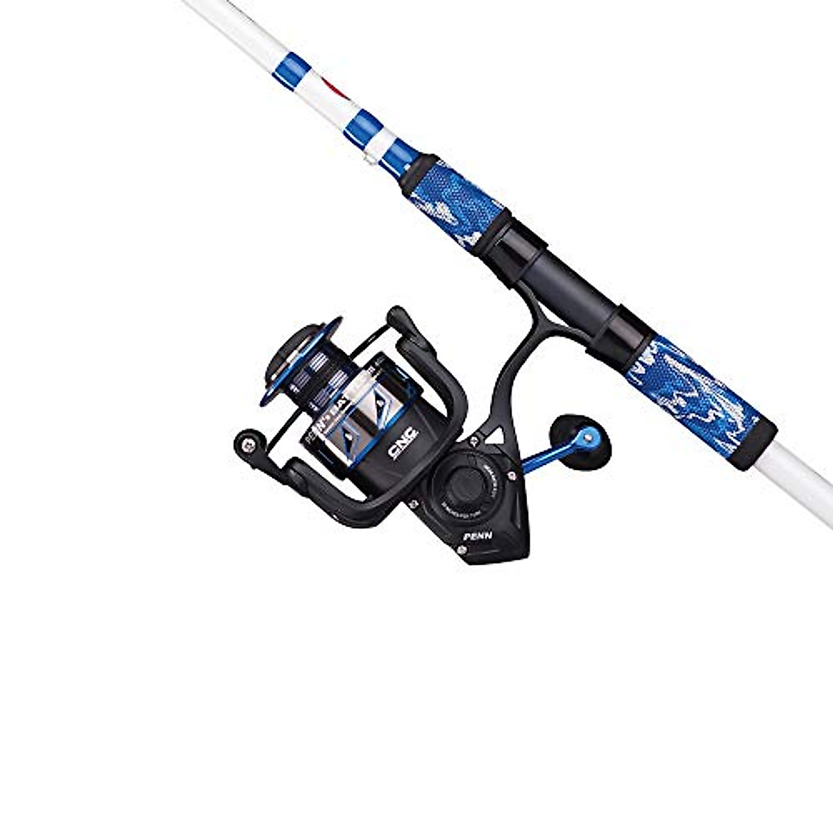 PENN Fishing Battle Spinning Reel and Fishing Rod Combo, black/white/blue, 4000 reel size - 7' - medium - 1pc (BTLIII4000LE701M)
