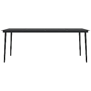 WHOPBXGAD 7 Piece Patio Dining Set Lawn Furniture,Patio Furniture Sets,Patio furnitureSui for patios, Gardens, lawns, Balconies, Poolside,with s Poly Rattan and Glass