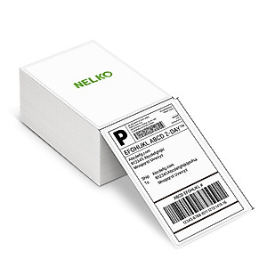 Thermal Direct Shipping Label (Pack of 500 4x6 Fan-Fold Labels), NELKO Thermal Labels for Thermal Printer, Commercial Grade