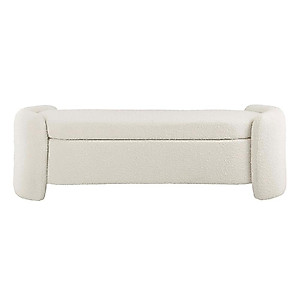 Modway Nebula Boucle Upholstered Storage Bench in Ivory