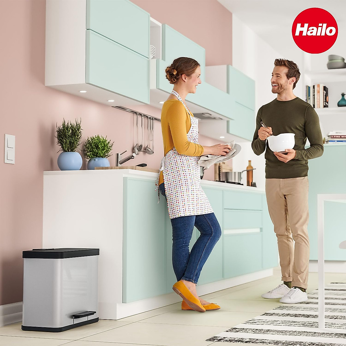 Hailo 0630-200 Öko Duo Plus L, Stainless Steel, Edelstahl