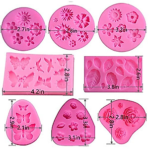 FIRETREESILVERFLOWER Silicone Mould for Flower and Butterfly Candy - for Cake Decoration,Chocolate Fudge, Polymer Clay, Soap, Confectionery Projects.