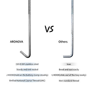 ARONOVA Adjustable Battery Hold Down,Universal Crossbar with 8''length,18-8 (304) Stainless Steel J bolt sets