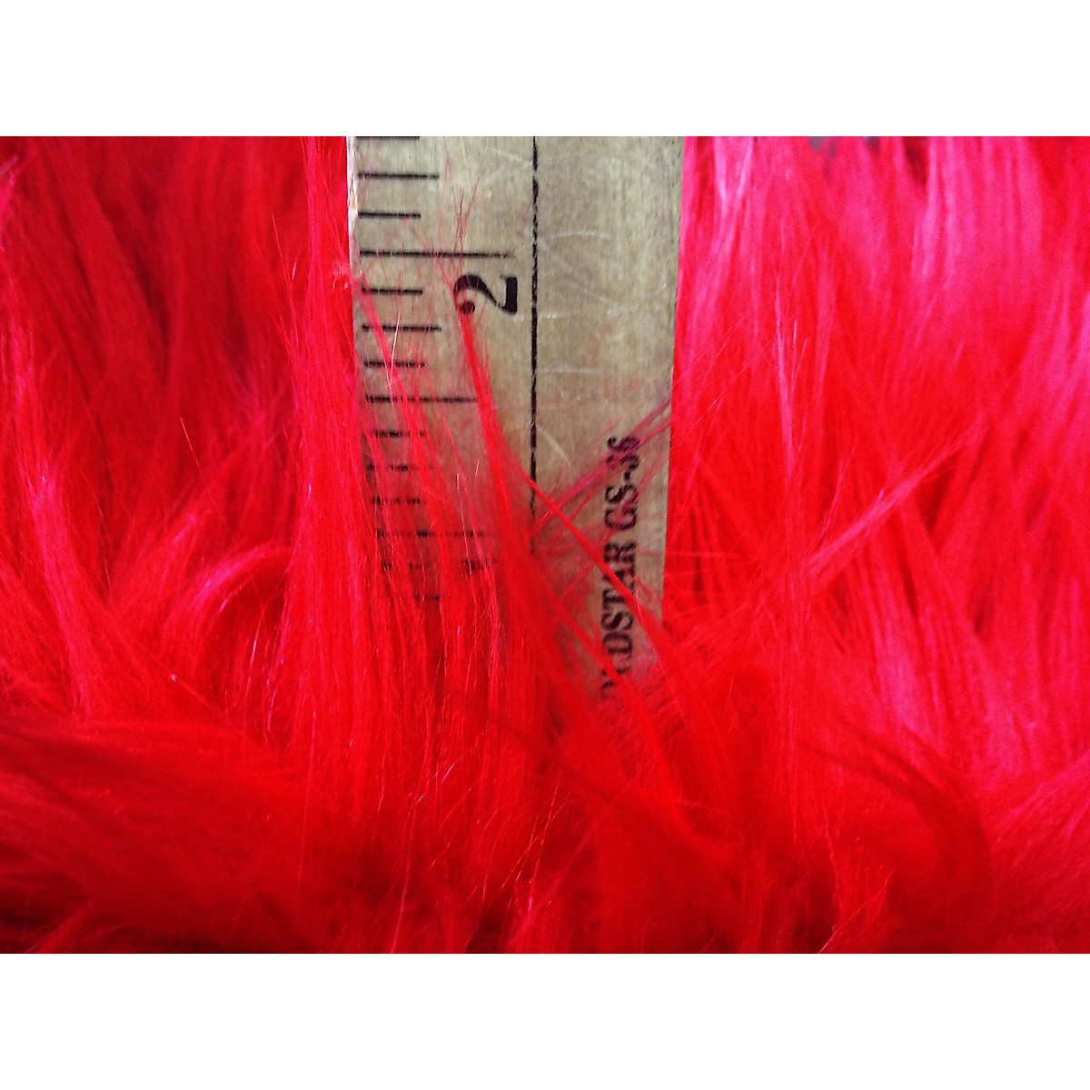60'' Wide Faux Fur Luxury Shag Fire Red Fabric By the Yard