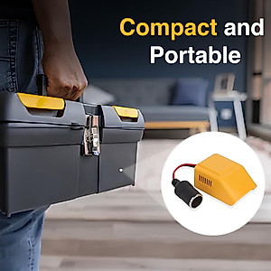 TONSIM Adapter for Dewalt 20V Battery - 20V to 12V Step Down Converter with Cigarette Lighter Interface - Compatible with All 20V Dewalt Batteries, Power Wheel Adapter for All Car Appliances