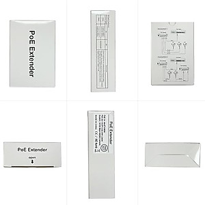 PoE Passthrough Switch, 1 PoE in 3 PoE Out Extender, IEEE802.3af/at PoE Powered, 100Mbps Ethernet, din-Rail & Wall Mount