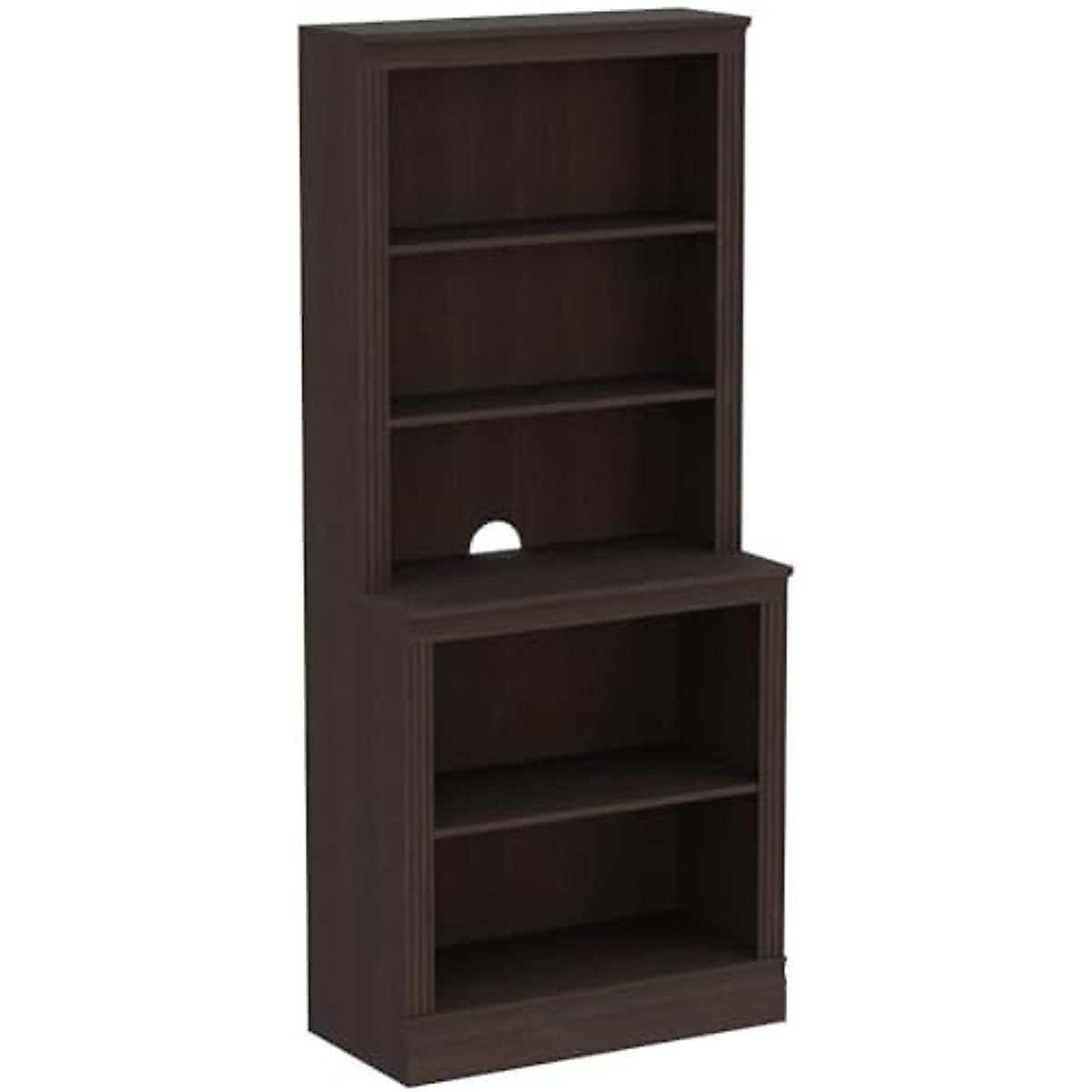 JAHRSTIM Multi-Depth Bookshelves and Bookcase Floor Standing 5 Tier Display Shelves Organizer and Storage, 72in Tall Bookshelf for Home Office, Living Room, Bed Room, Kitchen, Dark Cherry