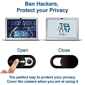 MMOBIEL 3 Pack Universal Webcam Cover Slide Laptop Camera Cover Privacy Protector Ultra-Thin 0.5mm Compatible with All Laptop/MacBook/Tablet/iPad/iPhone - Black