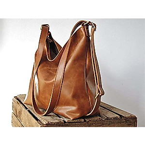 QTKJ Crossbody Bags for Women, Leather Backpack, Large Leather Handbag, Vegan Leather Shoulder, Multifuction Convertible Backpack for Women Travel Work Vacation