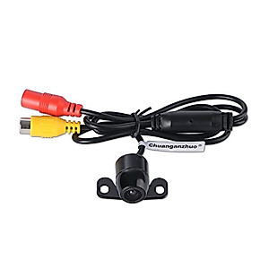 Chuanganzhuo Car Front View Camera, Universal High Definition CMOS Non-Mirror Image Waterproof Front View Camera,Without Distance Scale Line,16.5mm,Black