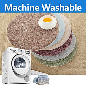 ILMF Round Cotton Seat Cushion, Removable Washable Non Slip Backing Chair Pad Ultra Soft Comfortable Breathable Chair Cushion Booster Cushion for Bedroom Living Room Patio (G Diameter:35cm(14in))