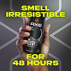 AXE Black Mens Body Spray Deodorant 48hr Odor Protection Frozen Pear & Cedarwood Aluminum Free Deodorant Body Spray, 4 Ounce (Pack of 4)