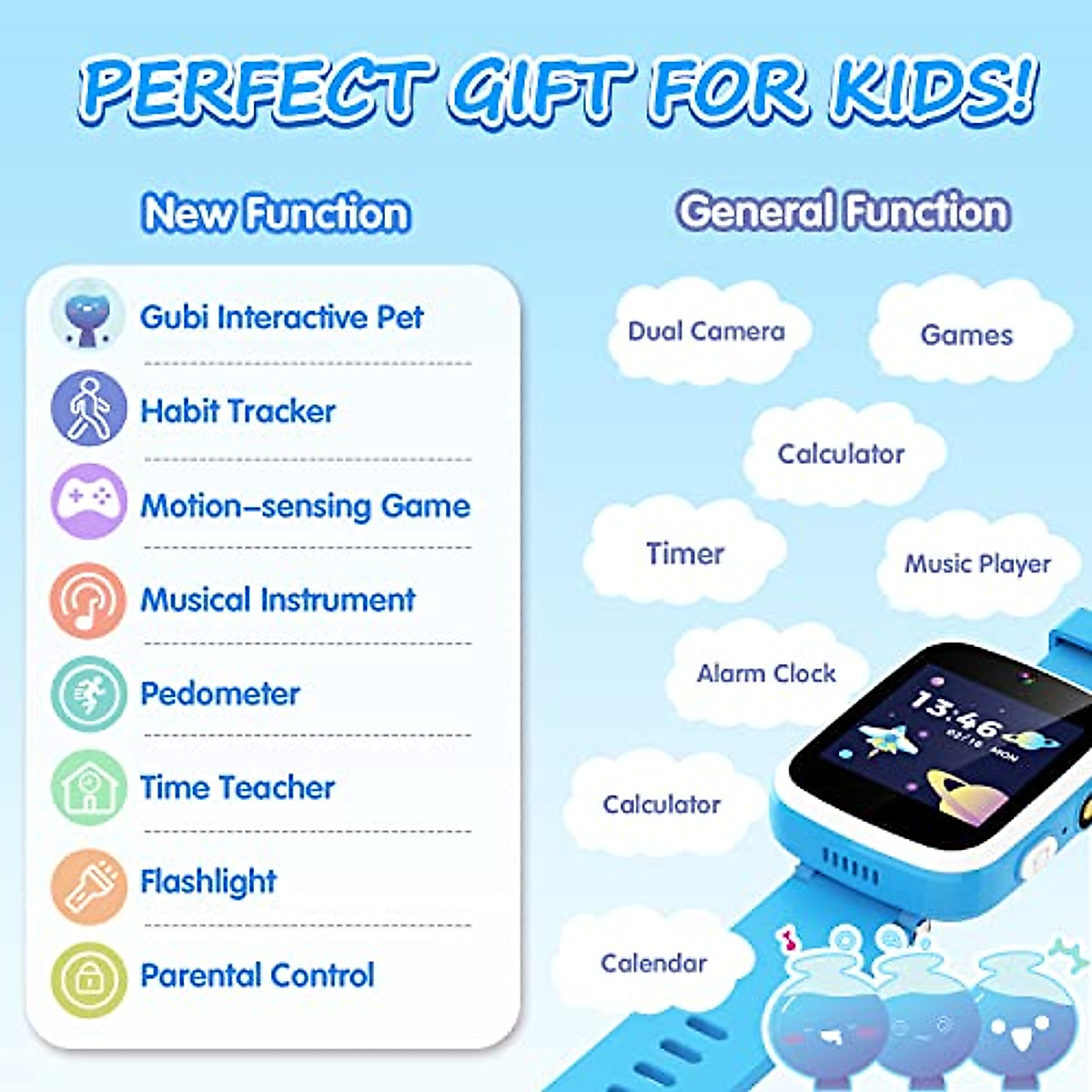 Vakzovy Kids Smart Watch Toys for 3-10 Year Old Boys HD Touchscreen Toddler Watch with Dual Camera, Music Player, Game Educational Toy USB Charging Birthday Gifts for Boys Ages 5 6 7 8