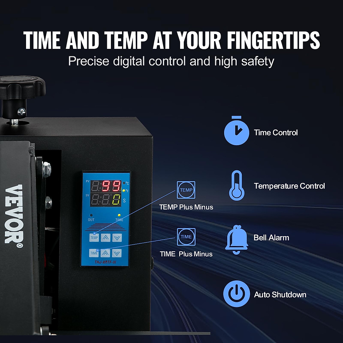 VEVOR Heat Press Machine, 16 x 24 in / 40 x 61 cm, Clamshell Sublimation Transfer Printer Teflon Coated, Digital Precise Heat Control, Silica-Gel Sponge Powerpress for T-Shirt Bag Pad Pillow