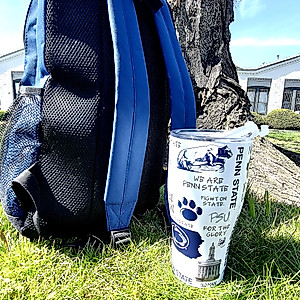 Penn State University 30oz Stainless Steel 3D Icon Travel Mug –High Performance Double-Walled Thermos w/Convertible Lid & Straw –Insulated Decorative NCAA Beverage Tumbler –For Hot or Cold Drinks