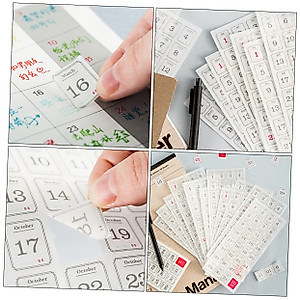 BESTOYARD 24 Sheets Calendar Stickers Adhesive Calendar Sticker Mini Calendar Tabs 2022 Monthly Tabs Daily Adult Stickers Calendar Tabs Sticker Number Paper Dating Small Calendar