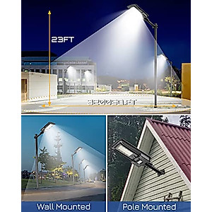 Favorwe 300W Solar Street Light, 20000 Lumens LED Street Lights Solar Powered Outdoor, Solar Parking Lot Lights with Motion Sensor and Remote Control, Waterproof Heavy Duty Die-Casting Aluminum