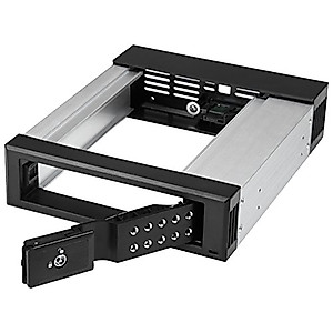 StarTech.com 5.25" to 3.5" Trayless Hard Drive Hot Swap Bay - Removable Hard Drive Bay for 3.5" SATA/SAS Drives - Aluminum (HSB1SATSASBA)