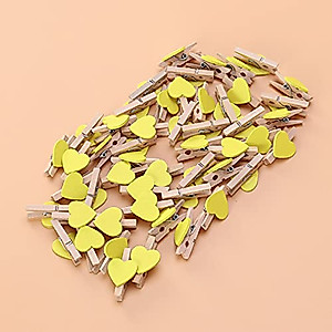 SOIMISS Photo Clips 50pcs Wooden Clothespins Mini Heart Decorative Clothespins Craft Peg Pins Clips Wall Decoration for Photo Display Hanging Decor Mini Photo Clips