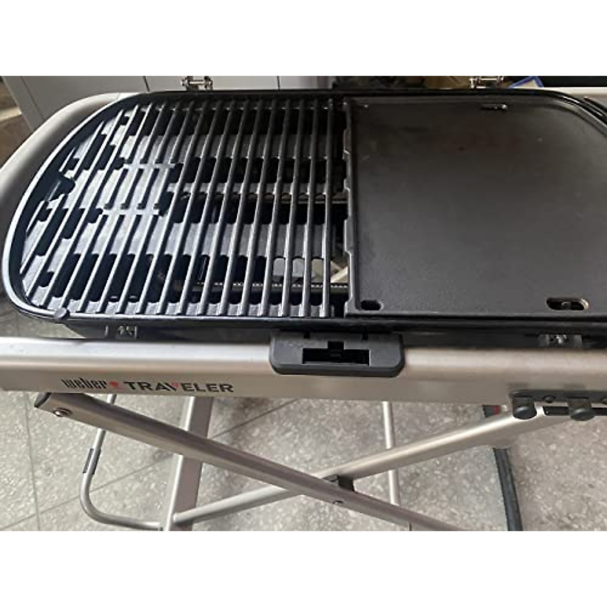 SafBbcue Cast Iron Cooking Griddle Replacement for Weber 9010001 Traveler Portable Gas Grill
