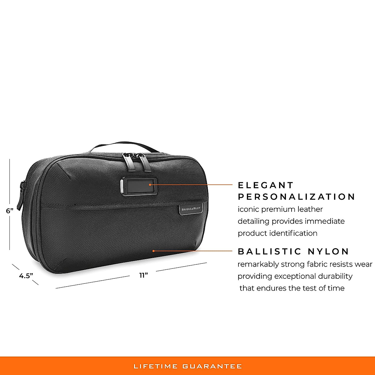 Briggs & Riley, Black, 11 Inch Expandable Essentials Toiletry Kit