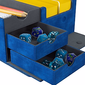 Gamegenic Game's Lair 600+ Convertible Deck Box | Double-Sleeved Card Storage | Premium Card Game Protector | Nexofyber Surface | Holds up to 600 Cards | Blue Color | Made, Various,GGS20087ML