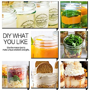 KAMOTA Wide Mouth Mason Jars 16 oz, 16oz Mason Jars Canning Jars Jelly Jars With Wide Mouth Lids and Bands, Ideal for Jam, Honey, Wedding Favors, Shower Favors, Baby Foods, 6 PACK