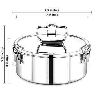 EasyShopForEveryone Stainless Steel 7.5 x 7.5 x 3.5 Inches Flan Pan, Capacity 63 fl. oz, Compatible with 6 Qt Instant Pot, 3 Inch Deep Custard Pan