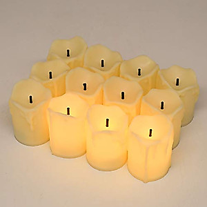 YASENN Led Tea Lights Candles Battery Operated Candle LED Flameless Candle Drips Votive Candle Fake Candles for Halloween Thanksgiving Christmas Decorations(1.5"x2" 12pack)
