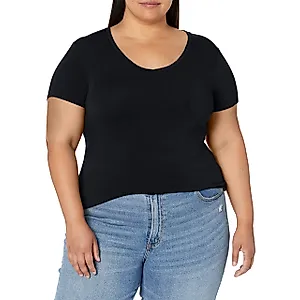 prAna Women's Foundation Short Sleeve V-Neck T-Shirt, Black, Small