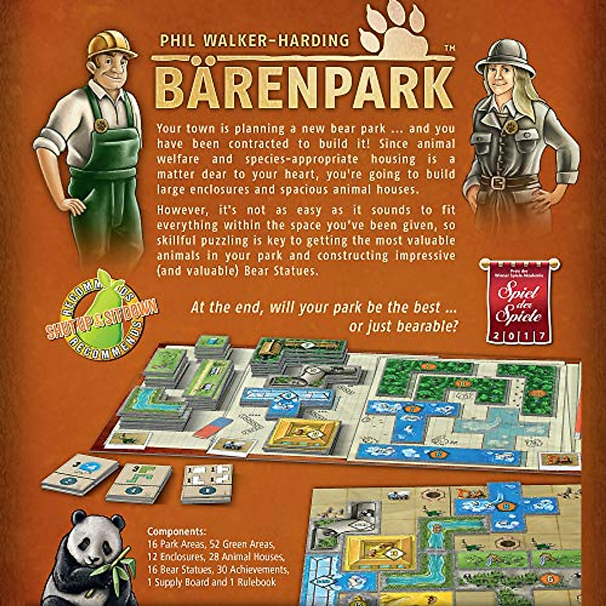 Bärenpark Board Game | Tile Placement Strategy Game | Fun Zoo Animal Themed Puzzle Game For Adults and Kids | Ages 8+ | 2-4 Players | Average Playtime 30-45 Minutes | Made by Lookout Games