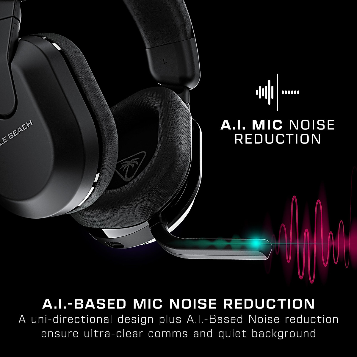 Turtle Beach Stealth 600 Wireless Multiplatform Amplified Gaming Headset for PC, PS5, PS4, & Mobile – Bluetooth, 80-Hr Battery, Noise-Cancelling Flip-to-Mute Mic, Waves 3D Audio –Black