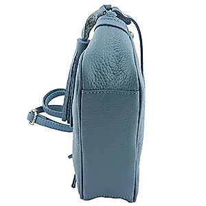 Cowhide Leather Womens Shoulder Purse Small Cross Body Organizer Bag with Many Pockets