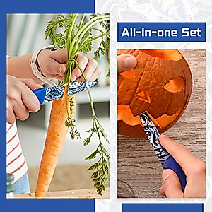 Astercook Knife Set, Paisley Pattern Kitchen Knife Set with Cover, Dishwasher Safe Colorful Knives with 6 Knife Sheath, German Stainless Steel Rainbow Knife Set