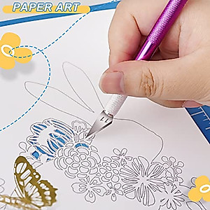 DIYSELF Exacto Knife with 9PCS Blades Refills (#11, 16, 17), Craft Knife Set, Hobby Knife for Carving, Cutting, Precision Knife for Art, Craft, Model Making (Purple)