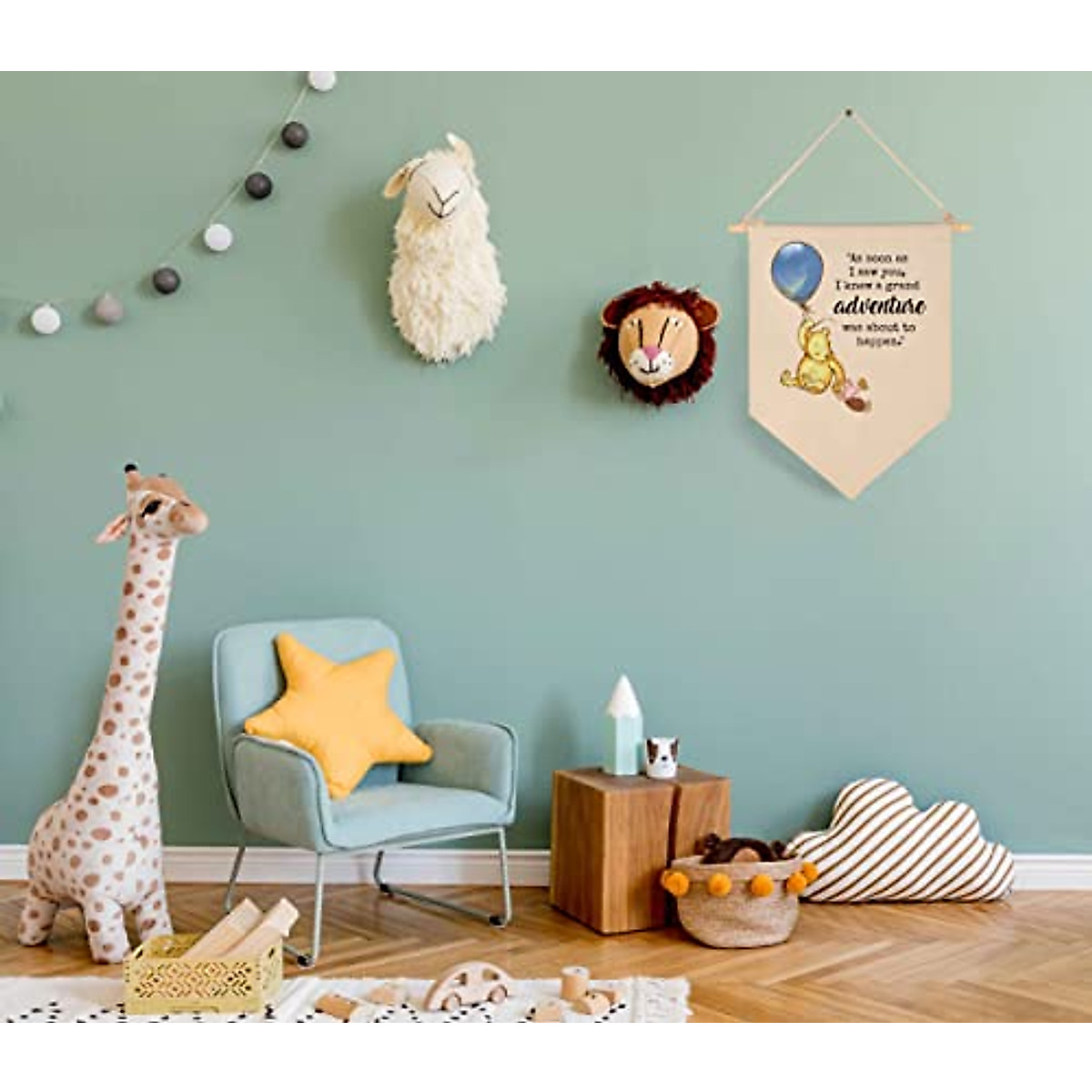 As Soon As I Saw You-Adventure was About to Happen-Christmas Birthday Party Bunting-Baby Gift Shower-Winie Wall Flag Decor Gift The Pooh-Banner Sign Gift for Nursery Bedroom Playroom Front Door