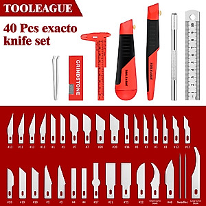 TOOLEAGUE 40Pcs Craft Knife Set,Precision Hobby Knife Set with Premium Storage Case,Art Knife for Pumpkin Carving, Modeling, Exactly Knife, Pumpkin Carving Tools