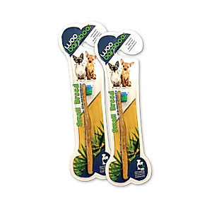 Woobamboo! Eco-Friendly Small Breed Dog and Cat Bamboo Toothbrush (Pack of 2)