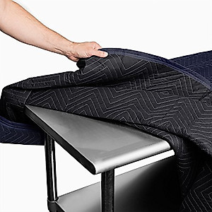 Sure-Max 12 Moving & Packing Blankets - Pro Economy - 80" x 72" (35 lb/dz weight) - Quilted Shipping Furniture Pads Navy Blue and Black