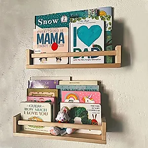 Gneric Floating Shelves for Wall, Burlywood Nursery Book Shelves, 15.7 inch Kids Bookshelf, Wall Shelves for Living Room Bedroom Decor,Kitchen Spice Rack,Bathroom Storage Rack(2 Pack)