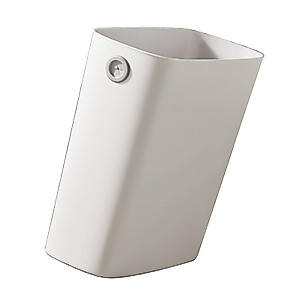 VIVIDPLOT Small Trash Can PP TPR Plastic Wastebasket for Bathroom Office Bedroom Kitchen (White)